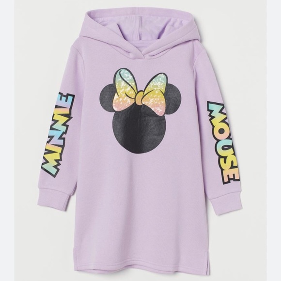 H&M | Dresses | Hm Disney Minnie Mouse Sweatshirt Dress With Hoodie ...